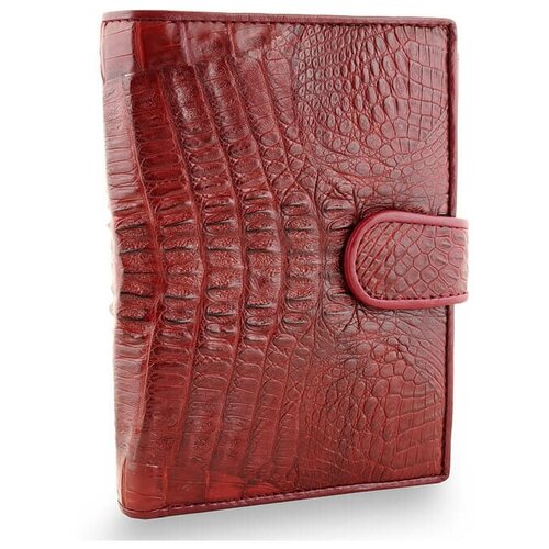 Бумажник Exotic Leather, фактура под рептилию, красный