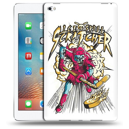 Чехол задняя-панель-накладка-бампер MyPads нарисованный скелет хоккеист для iPad Pro 9.7 (2016) A1673/A1674/A1675 противоударный
