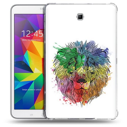 Чехол задняя-панель-накладка-бампер MyPads разноцветный гордый лев для Samsung Galaxy Tab A 8.0 SM-T355/T351/T355/350 противоударный