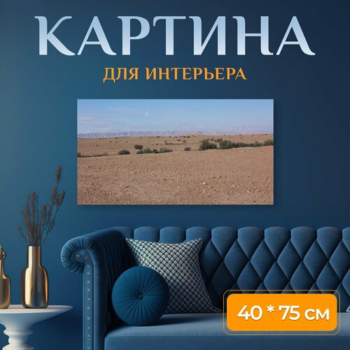 Картина на холсте "Пустыня, алжир, деревенский" на подрамнике 75х40 см. для интерьера