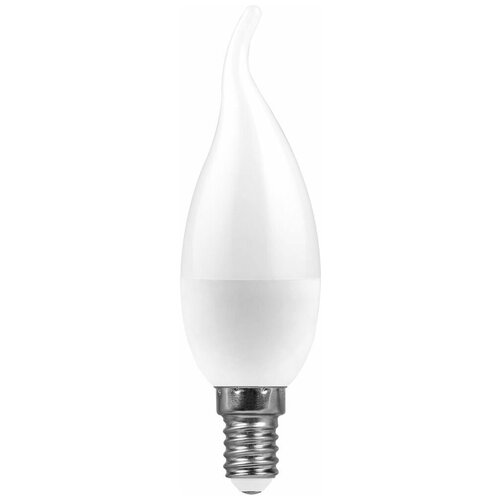 Лампа светодиодная LED 7вт E14 теплый матовая свеча | код. 25475 | FERON (4шт. в упак.)