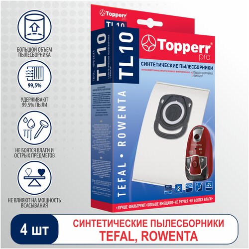 Topperr Синтетические пылесборники TL 10, белый, 4 шт.