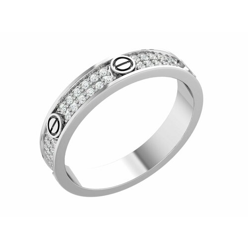 Кольцо Яхонт, серебро, 925 проба, фианит, размер 16, бесцветный