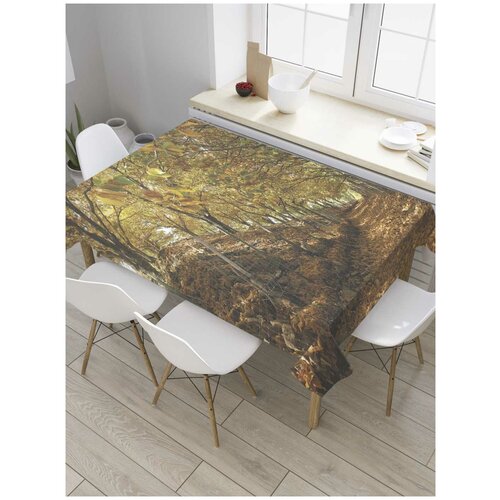 Скатерть прямоугольная JoyArty на кухонный стол "Осенний лес" из оксфорда, 180x145 см
