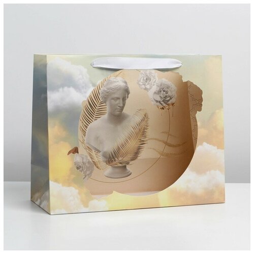 Дарите Счастье Пакет подарочный ламинированный с пластиковым окном, упаковка, «Нимфа», 32,5 х 26,5 х 13,5 см
