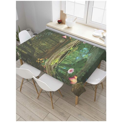 Скатерть прямоугольная JoyArty на кухонный стол "Загадочное озеро" из оксфорда, 180x145 см