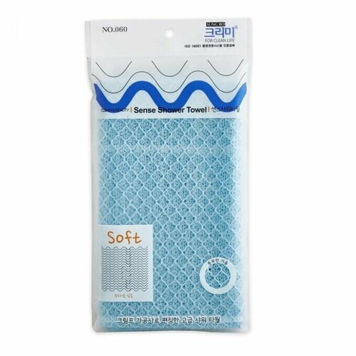 Sungbo Cleamy Мочалка для тела с плетением Гофре Shine Shower Towel жёсткая размер 20 см х 95 см
