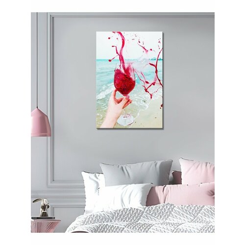 Картина на холсте с подрамником Красное вино море 30х40