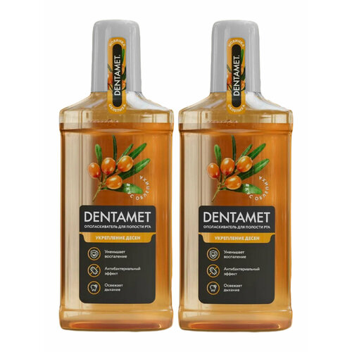Ополаскиватель для полости рта Dentamet Противовоспалительный вкус облепиха 250 мл. х 2 шт.