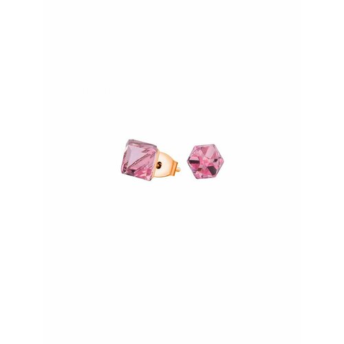 Серьги пусеты Fiore Luna, кристаллы Swarovski, желтый, розовый