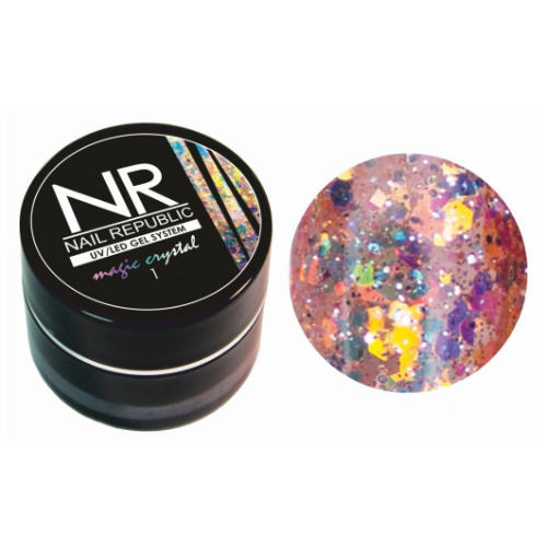 NAIL REPUBLIC, MAGIC CRYSTAL, Гель-краска с блестками №1, 5 гр