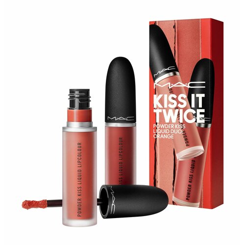 Набор жидких губных помад MAC Kiss It Twice Powder Kiss Liquid Duo: Orange