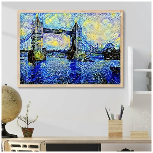 Постер без рамки "Ван Гог, Тауэрский мост, Лондон" 30*40 в тубусе / Картина для интерьера / Плакат / Постер на стену / Интерьерные картины