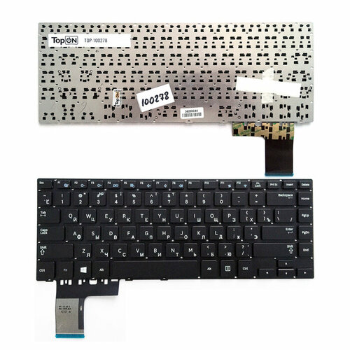 Клавиатура для ноутбука Samsung NP370R4E, 470R4E, NP470R4E, NP450R4V Series. Плоский Enter. Черная, без рамки. CNBA5903619, BA5903619.