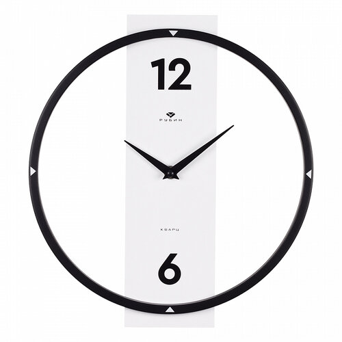Часы настенные кварцевые Рубин Time, черный/белый