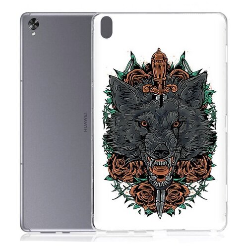 Чехол задняя-панель-накладка-бампер MyPads красивый злой волк для Huawei MatePad WiFi LTE 10.4 (BAH3-W09/L09) противоударный
