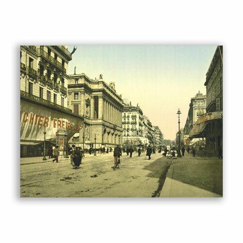 Постер, плакат на бумаге / The Cannabiere, and the Bourse, Marseilles, France / Размер 30 x 40 см