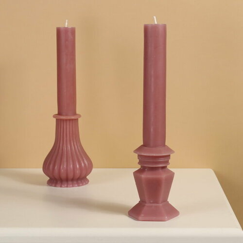 Kaemingk Декоративная свеча Caserta Royale: Velvet Pink 25 см 215652