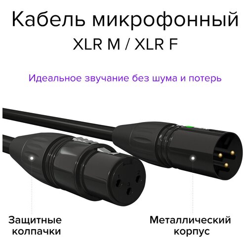 XLR кабель для микрофона M F GCR 10 метров микрофонный кабель черный xlr провод