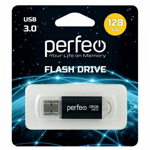 USB флешка Perfeo USB 3.0 128GB C14 Black metal series