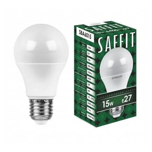 Лампа светодиодная LED 12вт Е27 белый (SBA6012) | код 55008 | SAFFIT (2шт. в упак.)