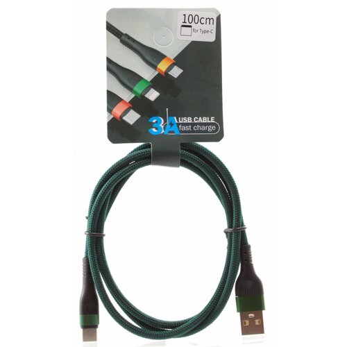 USB Кабель Type-C LOOP, 2.4A, Зеленый