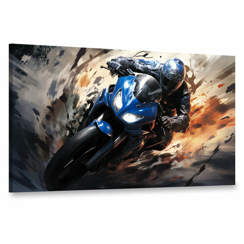Интерьерная картина 100х60 "Вихрь мотоцикла"