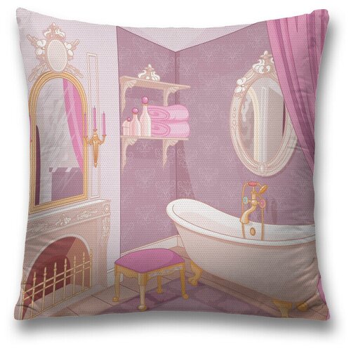 Наволочка декоративная на молнии, чехол на подушку JoyArty "Королевская ванна" 45х45 см