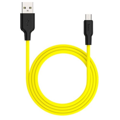 Кабель Hoco X21 Plus USB - MicroUSB, 1 м, 1 шт., черный/желтый