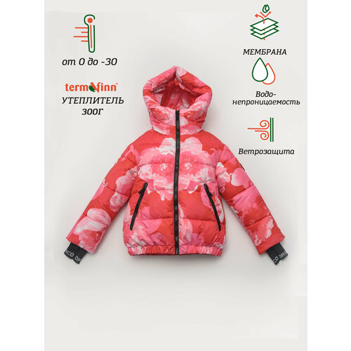 Куртка Orso Bianco Лотти, размер 134, красный, розовый