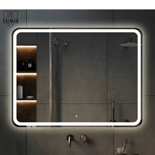 Зеркало с подсветкой, с подогревом и сенсорным выключателем на взмах CAIMAN Vertu 900x700