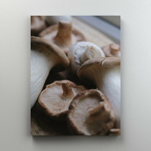 Интерьерная картина на холсте "Лесные грибы" для кухни, кафе и ресторанов, размер 45x60 см