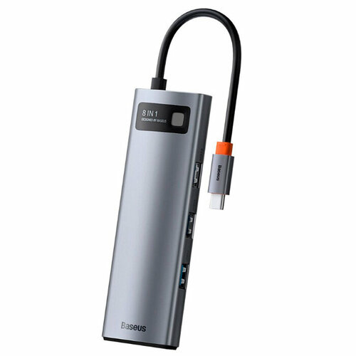 Baseus USB концентратор Baseus Multi-functional HUB Metal Gleam Series 8-in-1 (WKWG050013 ) Grey