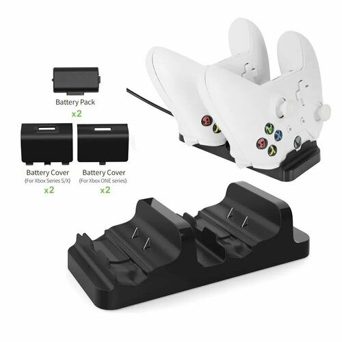 Зарядная станция для 2- x геймпадов + 2 аккумулятора DOBE (TYX-532X) (Xbox One/Series X/S) для Xbox Series X/S