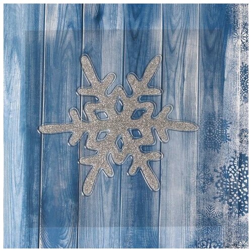 Зимнее волшебство Наклейка на стекло "Снежинка" 15х15 см, серебро