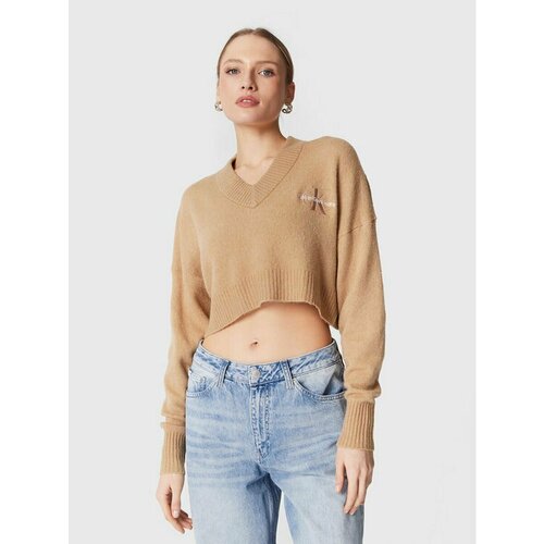 Джемпер Calvin Klein Jeans, размер S [INT], бежевый