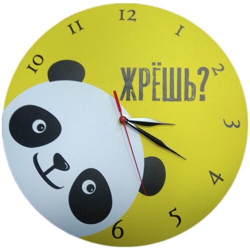 Часы на кухню настенные RiForm "Панда - жрешь?", 30 см
