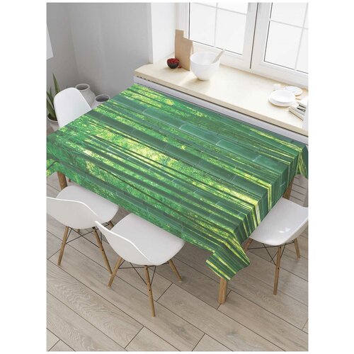Скатерть прямоугольная JoyArty на кухонный стол "Лесной бамбук" из оксфорда, 120x145 см