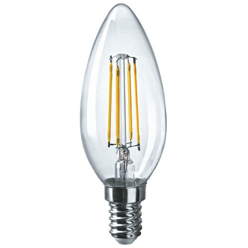 Лампа светодиодная филаментная 80 897 OLL-F-C35-12-230-4K-E14 12Вт свеча прозрачная 4000К нейтр. бел. E14 1200лм 220-240В | код 80897 | онлайт (4шт. в упак.)