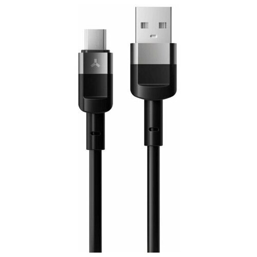 Кабель, провод Accesstyle AM24-T100, microUSB - USB, 2.4 А, TPU, быстрая зарядка, 1 м, черный