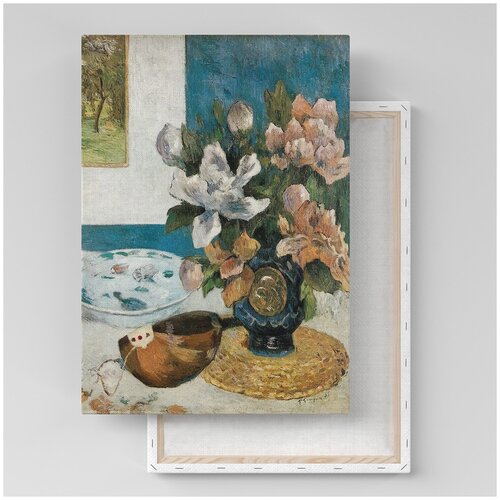 Картина на холсте с подрамником / Paul Gauguin / Гоген Поль - Натюрморт с мандолиной