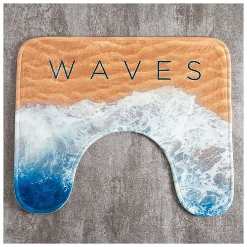 Коврик для ванной Этель "Waves", 50х40 см, велюр 5399402