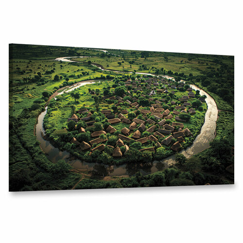 Интерьерная картина 100х60 "Африканская деревня"
