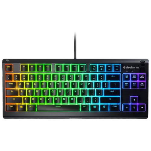 Клавиатура SteelSeries Apex 3 TKL RU Black USB SteelSeries Whisper-Quiet, черный, русская