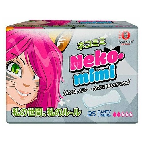 Maneki Прокладки женские гигиенические ежедневные серия Neko-Mimi 25 шт.