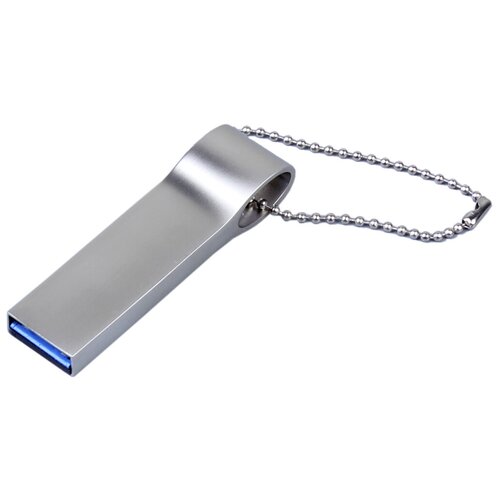 Компактная металлическая флешка с боковым отверстием для цепочки (256 GB USB 3.1 Серебро Mini034)