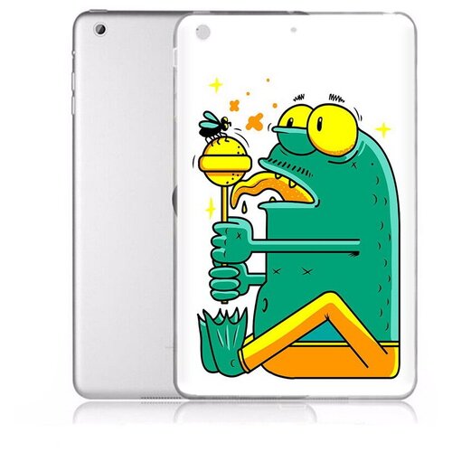 Чехол задняя-панель-накладка-бампер MyPads Зеленая лягушка с чупа чупсом для Apple iPad Air (2013)-A1474/A1475/A1476 противоударный