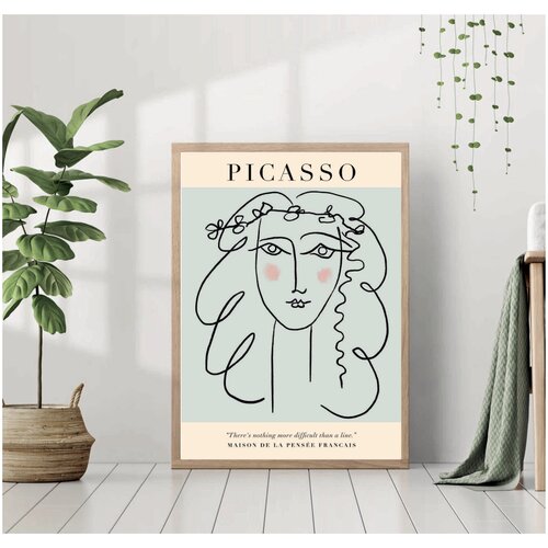 Постер без рамки "Пикассо Портрет девушки" 30 на 40 в тубусе / Картина для интерьера / Плакат / Постер на стену / Интерьерные картины