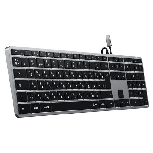 Клавиатура Satechi Slim W3 USB-C Wired Keyboard-RU, раскладка русская, цвет Серый космос