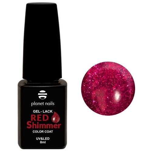 Planet nails Гель-лак Red Shimmer, 8 мл, 831